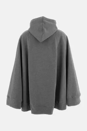 7 For All Mankind Felpa Oversize In Cotone Con Cappuccio E Zip - Grey