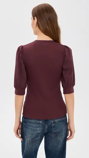 Veronica Beard Coralee Top - Burgundy