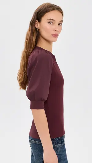 Veronica Beard Coralee Top - Burgundy
