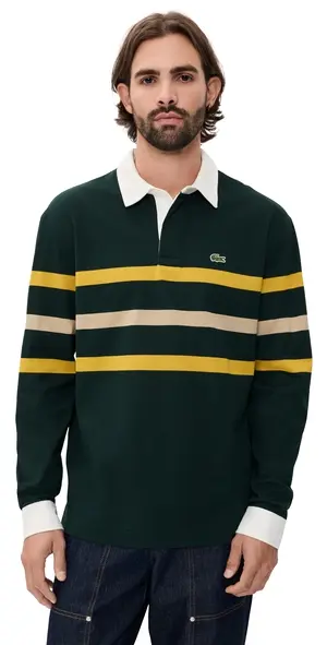 Lacoste Striped Rubgy Shirt - Sinople