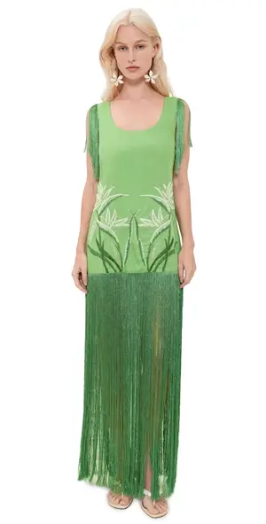 YELLOW THE LABEL Kyla Fringe Dress - Green