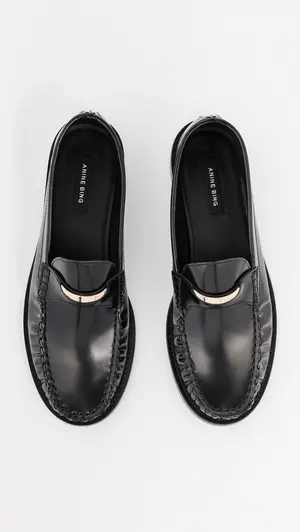 ANINE BING Amoc Leather Loafers