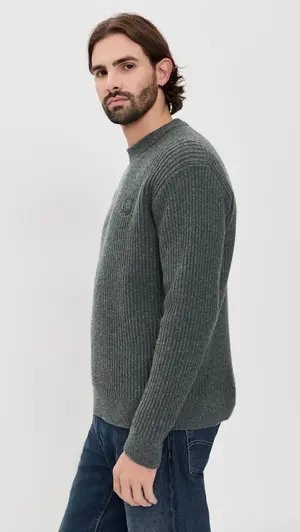 Maison Kitsuné Fox Head Wool Ribbed Sweater