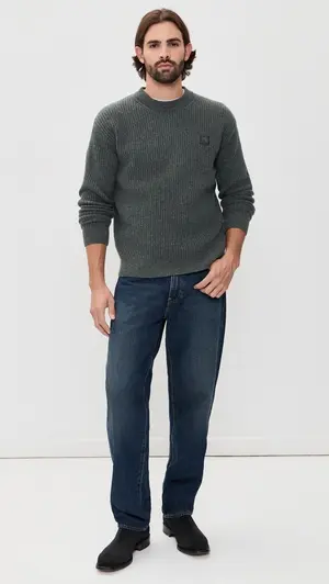 Maison Kitsuné Fox Head Wool Ribbed Sweater