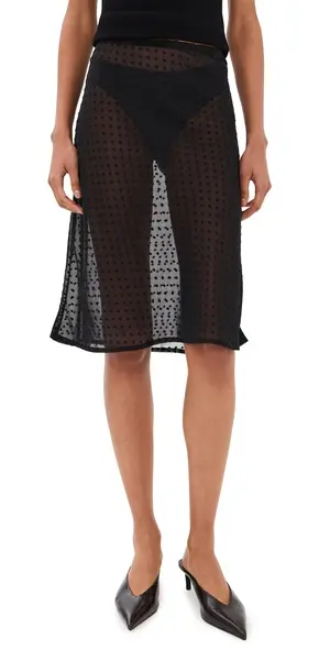 RUNAWAY THE LABEL Kit Low Waist Sheer Midi Skirt