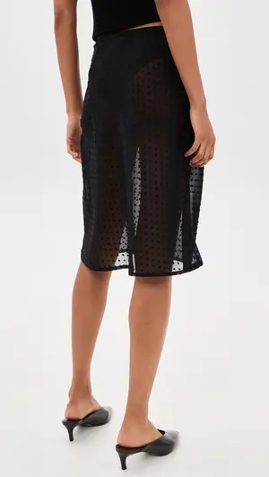 RUNAWAY THE LABEL Kit Low Waist Sheer Midi Skirt