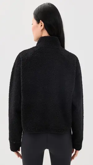 Year Of Ours Lucia Quarter Zip Sherpa Pullover - Black
