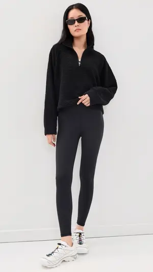 Year Of Ours Lucia Quarter Zip Sherpa Pullover - Black