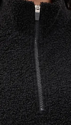 Year Of Ours Lucia Quarter Zip Sherpa Pullover - Black
