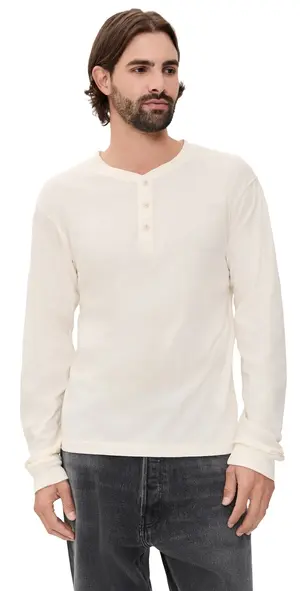 John Elliott Air Spun Henley - Salt