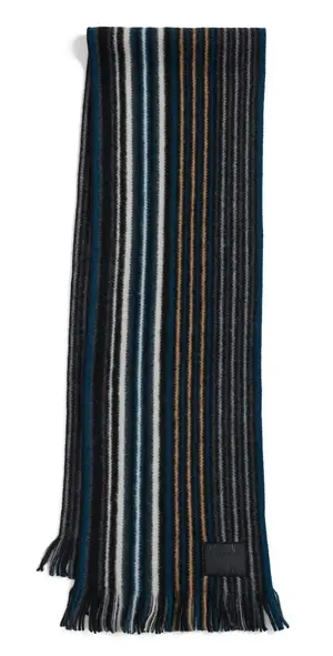 Paul Smith Double Side Striped Scarf - Grey