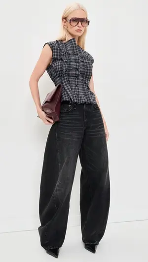 MSGM Plaid Blouse