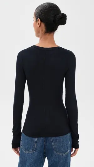 Enza Costa Silk Rib Essential Crew Tee