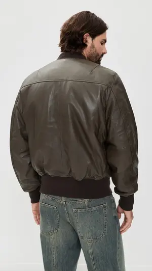 Alpha Industries Leather Ma-1 Heritage Fit Flight Jacket