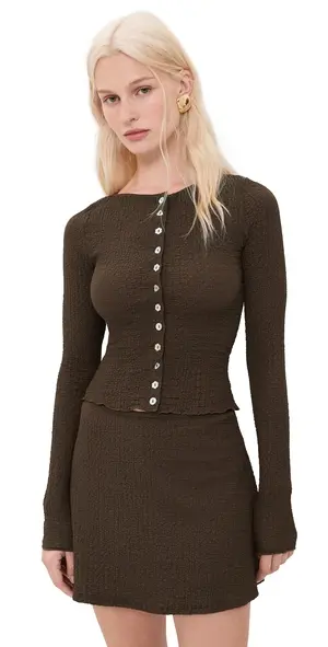 LISA SAYS GAH Summer Long Sleeve Top - Saddle