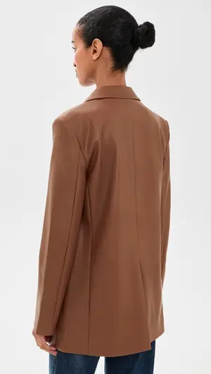 Susana Monaco Faux Leather Boyfriend Blazer