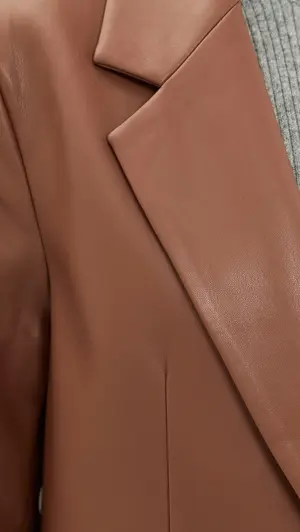 Susana Monaco Faux Leather Boyfriend Blazer