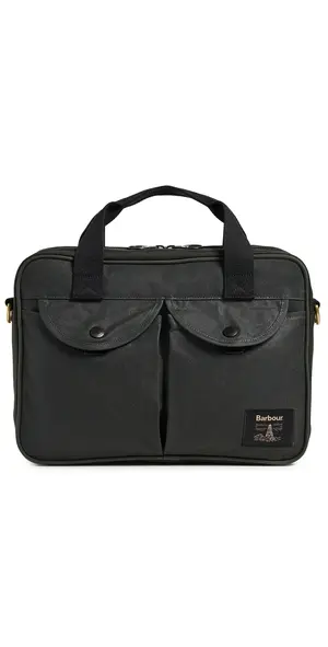 Barbour Field Wax Laptop Bag - Sage