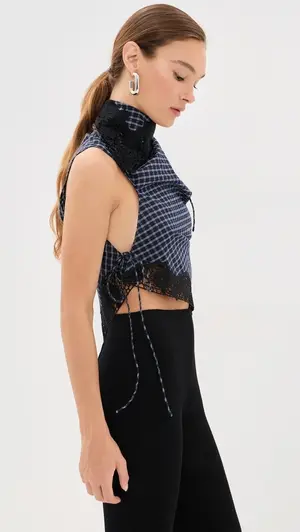 Christopher Esber Embroidered Handkerchief Envelope Scarf Top