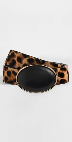 Lele Sadoughi Statement Oval Station Belt - Leopard