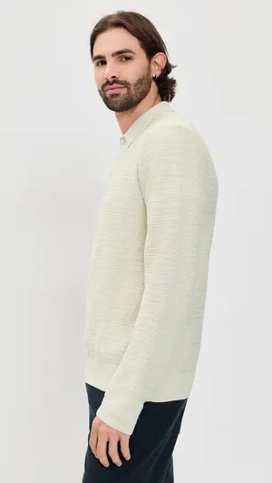 Billy Reid Long-sleeve Lachlan Links Polo Sweater