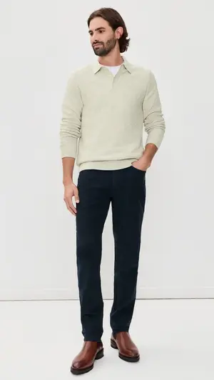 Billy Reid Long-sleeve Lachlan Links Polo Sweater