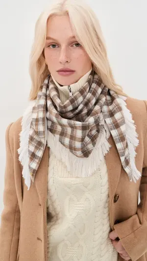 Lele Sadoughi Plaid Triangle Scarf