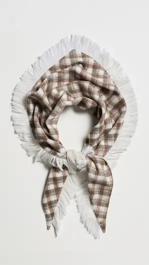 Lele Sadoughi Plaid Triangle Scarf
