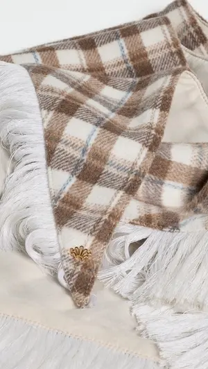 Lele Sadoughi Plaid Triangle Scarf