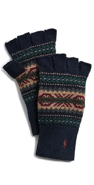 Polo Ralph Lauren Fairisle Fingerless Gloves - Navy Multi