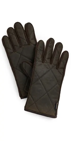 Barbour Westerdale Quilted Gloves - Olive