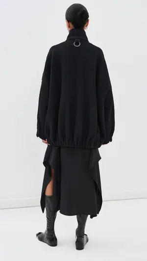Tibi Cozy Fleece Cubic Zipup Bomber Jacket