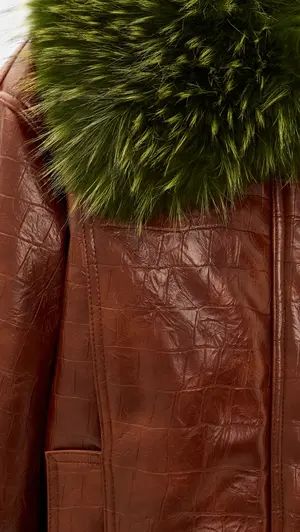 Essentiel Antwerp Kabuki Faux Leather Bomber Jacket