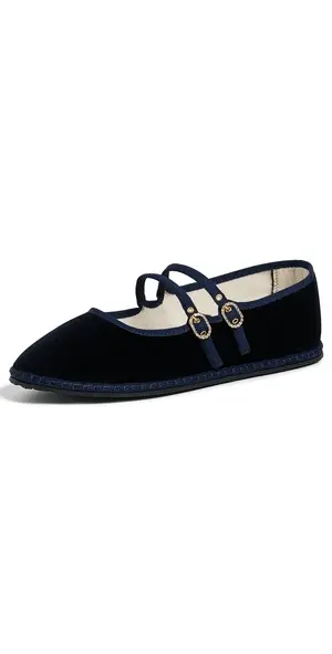 VIBI VENEZIA Audrey Velvet Flats - Blu