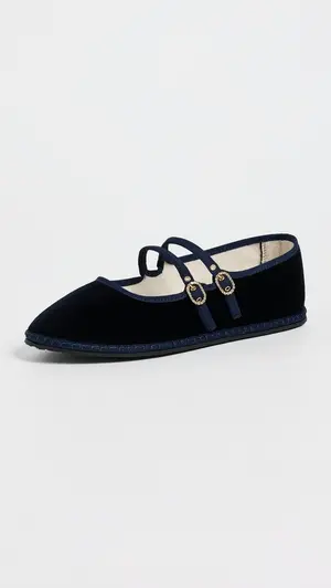 VIBI VENEZIA Audrey Velvet Flats - Blu