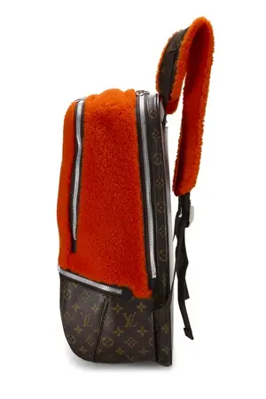 LOUIS VUITTON Shearling Monogram Canvas Fleecepack