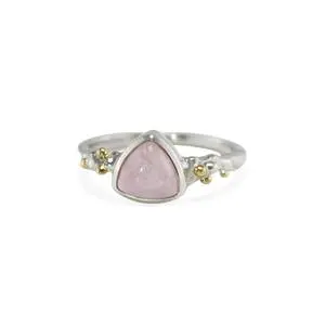 ISLA SILVER Sterling Silver And Rose Quartz Ring - Pink/silver