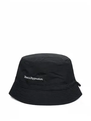 REST & RECREATION Logo-embroidered Drawstring Bucket Hat - Black