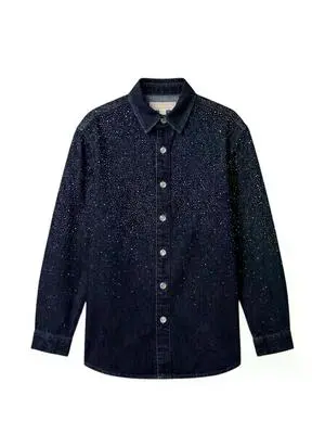 TWENTY FOURHAITCH Rhinestone-embellished Denim Shirt