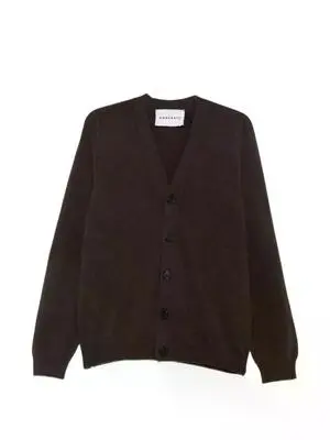 AMARANTO V-neck Button-up Cardigan - Brown