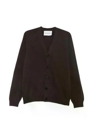 AMARANTO V-neck Button-up Cardigan - Brown