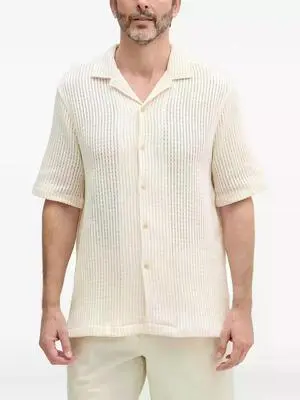 JOOP! Kawan Open-knit Short-sleeve Shirt - Neutrals