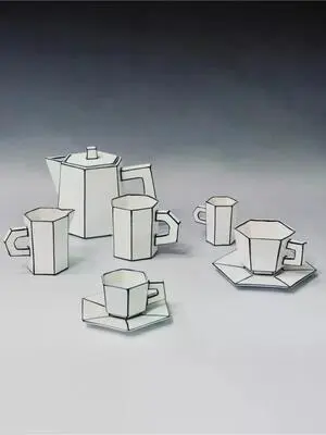 SERAX Blanche Geometric Tea Set - White