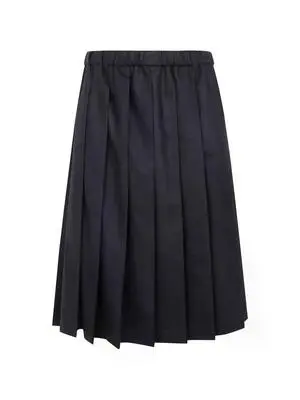 Aspesi Pleated Wool Midi Skirt