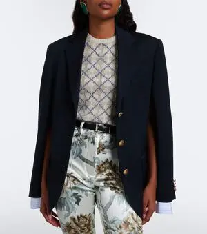 Acne Studios Layered Wool Blazer - Blue