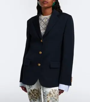 Acne Studios Layered Wool Blazer - Blue
