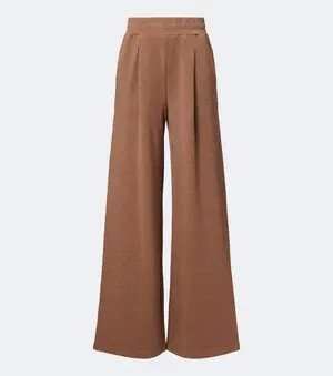Varley Jersey Wide-leg Pants Brown