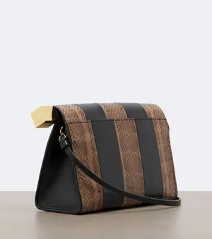 Jacquemus Rond Carré Snake-effect Leather Clutch