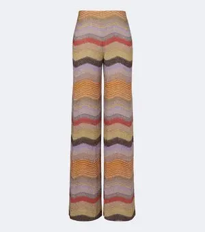 Missoni Wave Lamé Wide-leg Pants