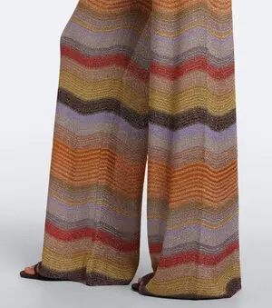 Missoni Wave Lamé Wide-leg Pants
